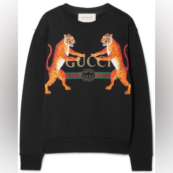 Gucci | Tops | Gucci Tiger Print Sweatshirt | Poshmark
